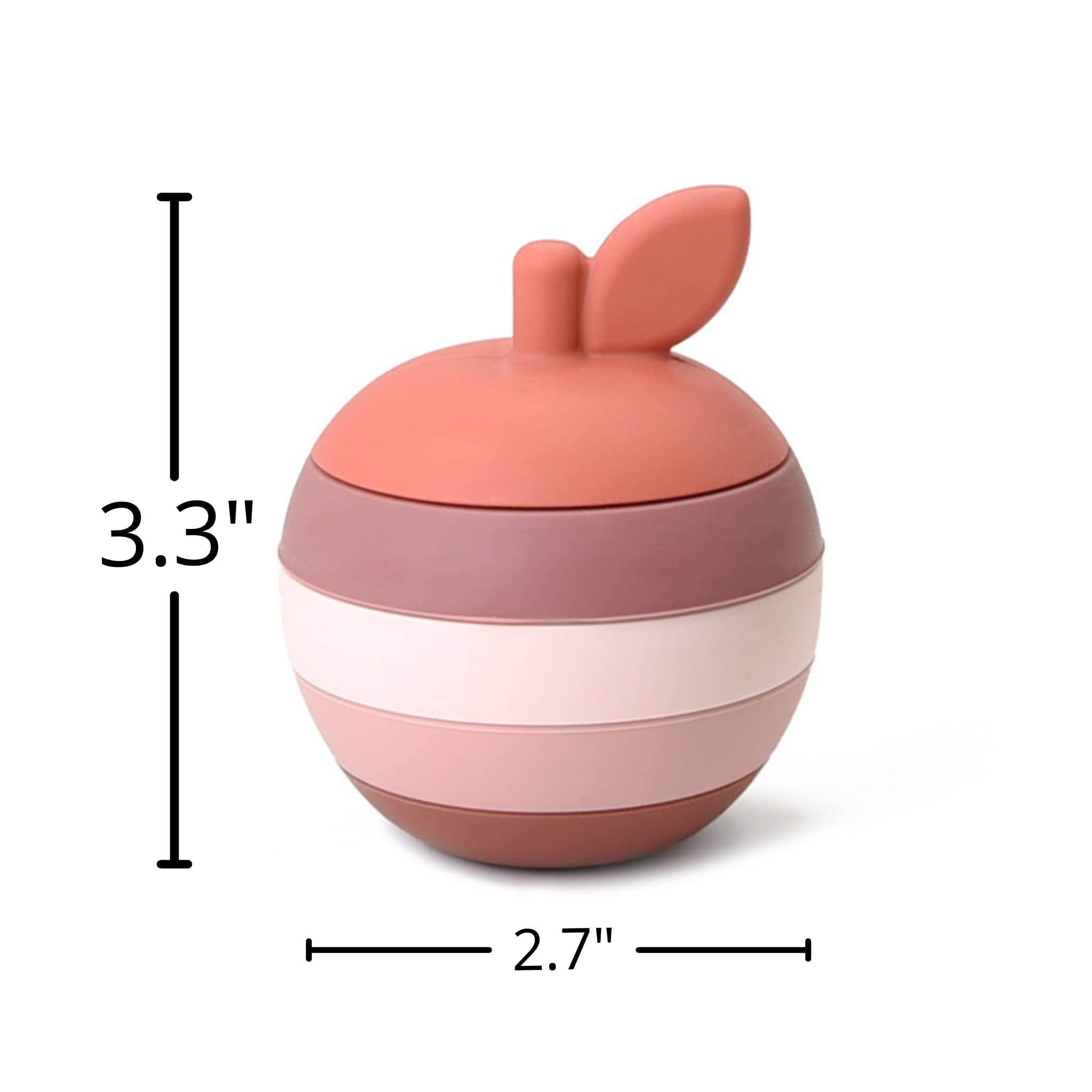Rosie Bee Silicone Apple Stacker Toy for Kids, Toddlers, Babies - Baby Teether Toys, Stacking, Nesting, Sorting, Puzzle, Blocks, Travel, Bath, Sensory, Gift, Educational, Montessori