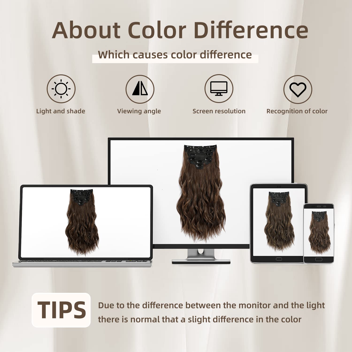 Clip in Hair Extensions, 6 PCS Light Brown Extensions, Wavy Hair Extensions, Natural & Soft Hair & Blends Well Hair Extensions, Chocolate Brown Long Wavy Hairpieces(20inch, 6pcs, Chocolate Brown)