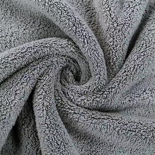 Galxury Bath Towel Set for Bathroom 8 Piece-2 Bath Towels 2 Hand Towels 4 Washcloths Microfiber Coral Velvet Towels Soft and Absorbent Towel LightGray