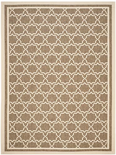 SAFAVIEH Courtyard Collection 8' x 11' Brown/Bone CY6916 Indoor/ Outdoor Patio Backyard Mudroom Area-Rug
