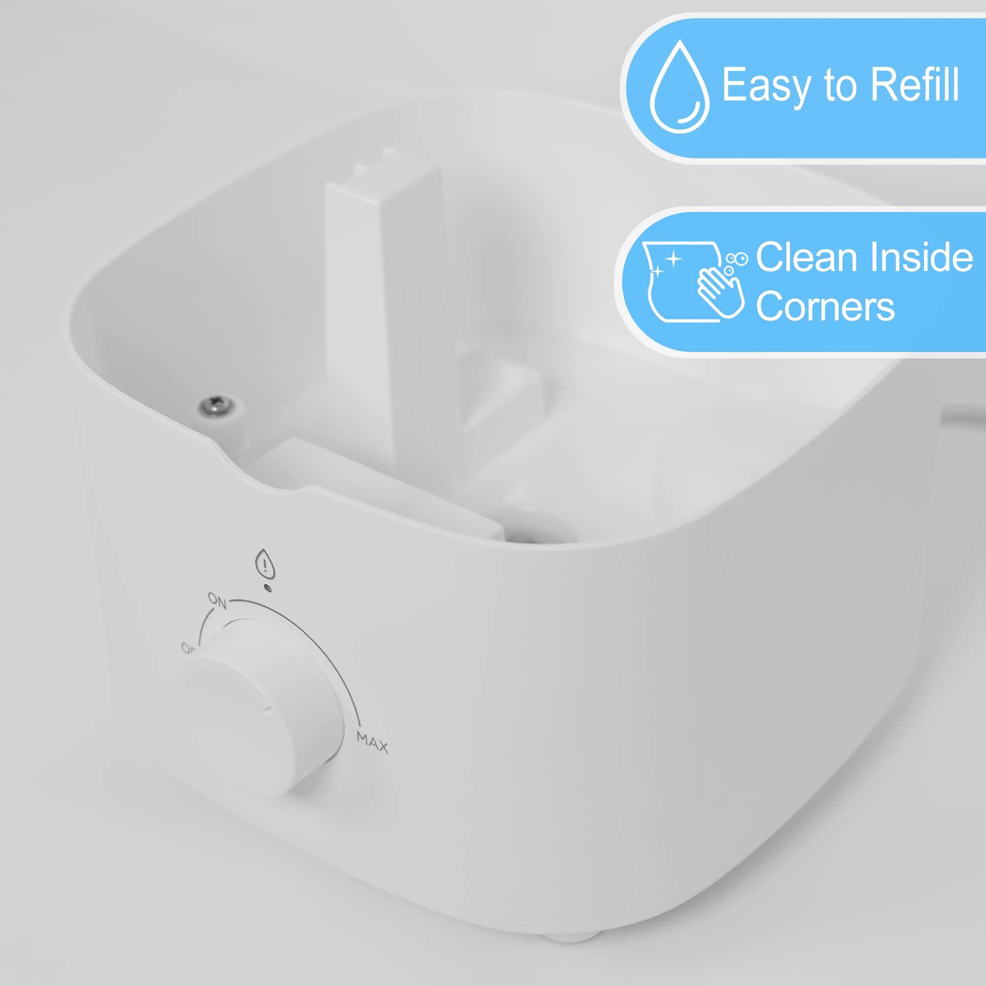 Rilextec Humidifiers for Bedroom Large Room, 4.5L Cool Mist Humidifiers Quiet for 37H, 360° Rotation Nozzle, Top Fill Room Humidifiers for Babies Nursery, Office, Indoor Plants
