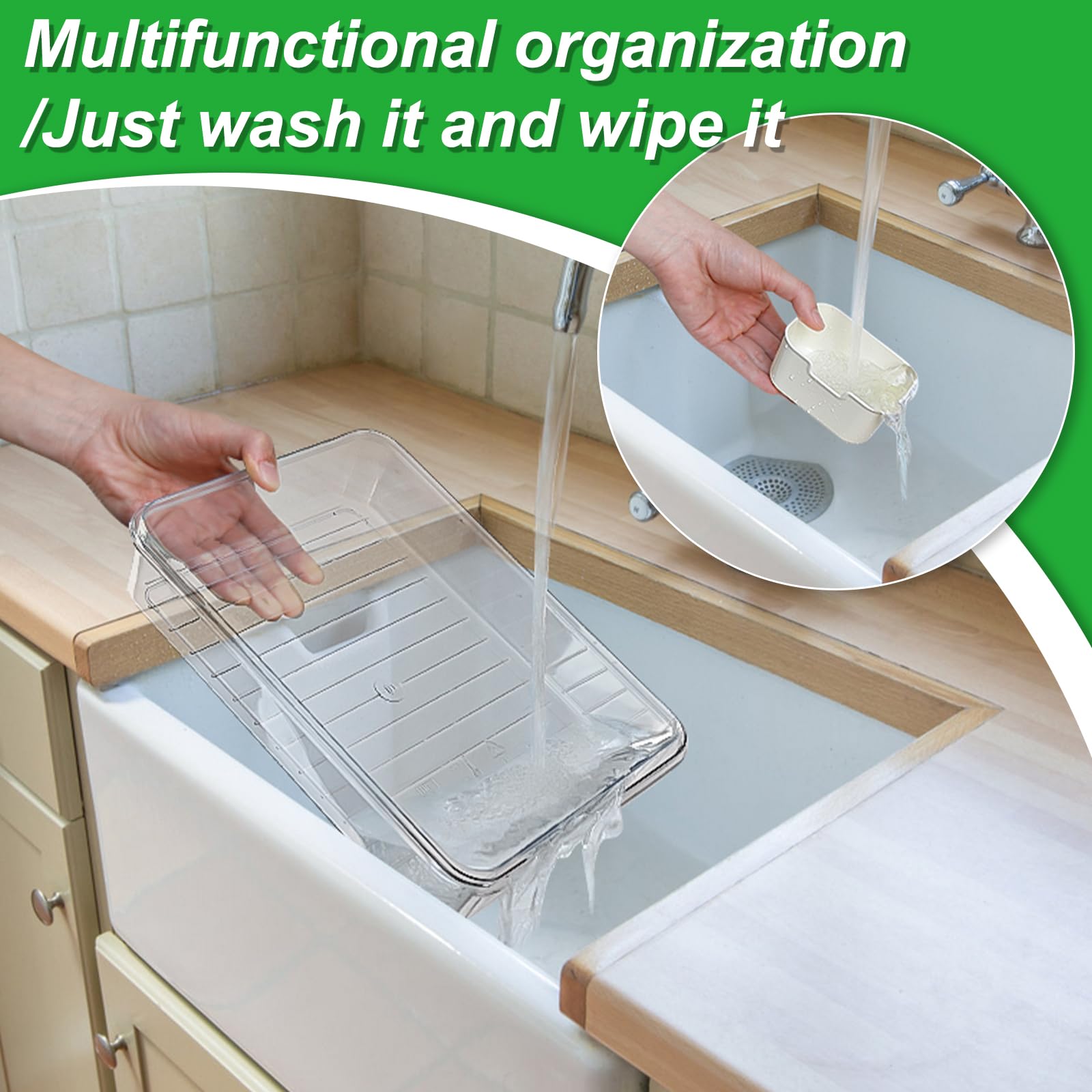 Divided Serving Tray Snack Platter Container with Lid & Handle, 8 Compartments Portable Food Fresh-Keeping Storage Box Vegetable Organizer for Refrigerator Perfect for Party & Picnic
