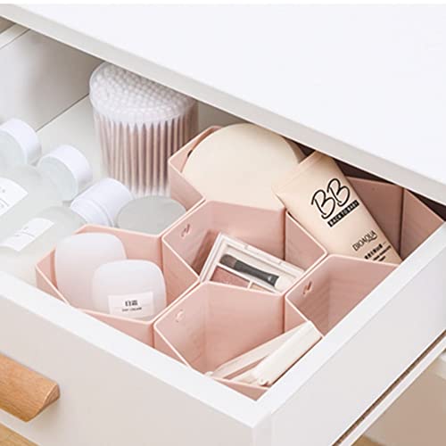 Gtouse Honeycomb Separator Adjustable Drawer Organizer Divider for Underwear, Light and Portable Dresser Drawer Organizers for Belts, Ties, Clothing, Makeup, Office Items Organizer (2 PACK, Pink)