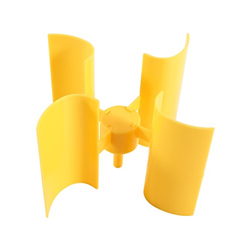 DEWIN DC Motor - DIY Kit Small Motor Micro Vertical Wind Turbines Small Motor Blades Generator Blades Breeze Electricity Generator (Yellow)