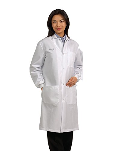 Fashion Seal Healthcare Adult's Unisex Snap Front Lab Coat, White, XX-Small