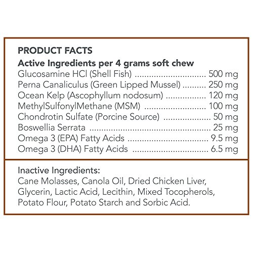 Vet's Best Hip & Joint Soft Chew Dog Supplements | Formulated with Glucosamine & Chondroitin to Support Dog Joint & Cartilage Health | 30 Day Supply
