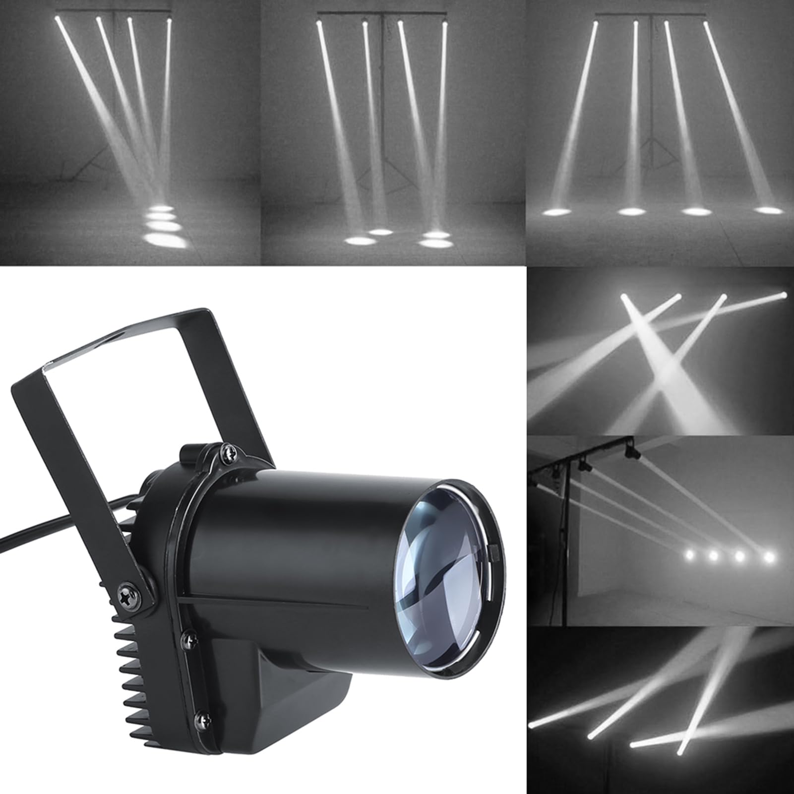 LED Stage Light, 12W LED Beam Spotlight Party Stage Disco Pub Festival Effect Pinspot Lights for Party Disco Clubs KTV Pub Show Wedding DJ Stage Light, US Plug 110V