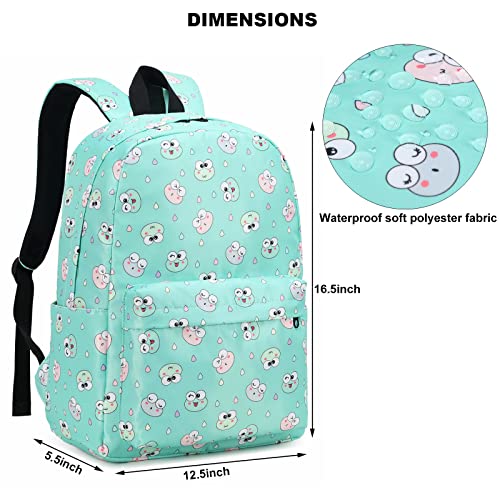 Esfoxes Frog Girls Backpack for Elementary Middle School, Kids Teens School Bag Women College Bookbag Laptop Backpacks