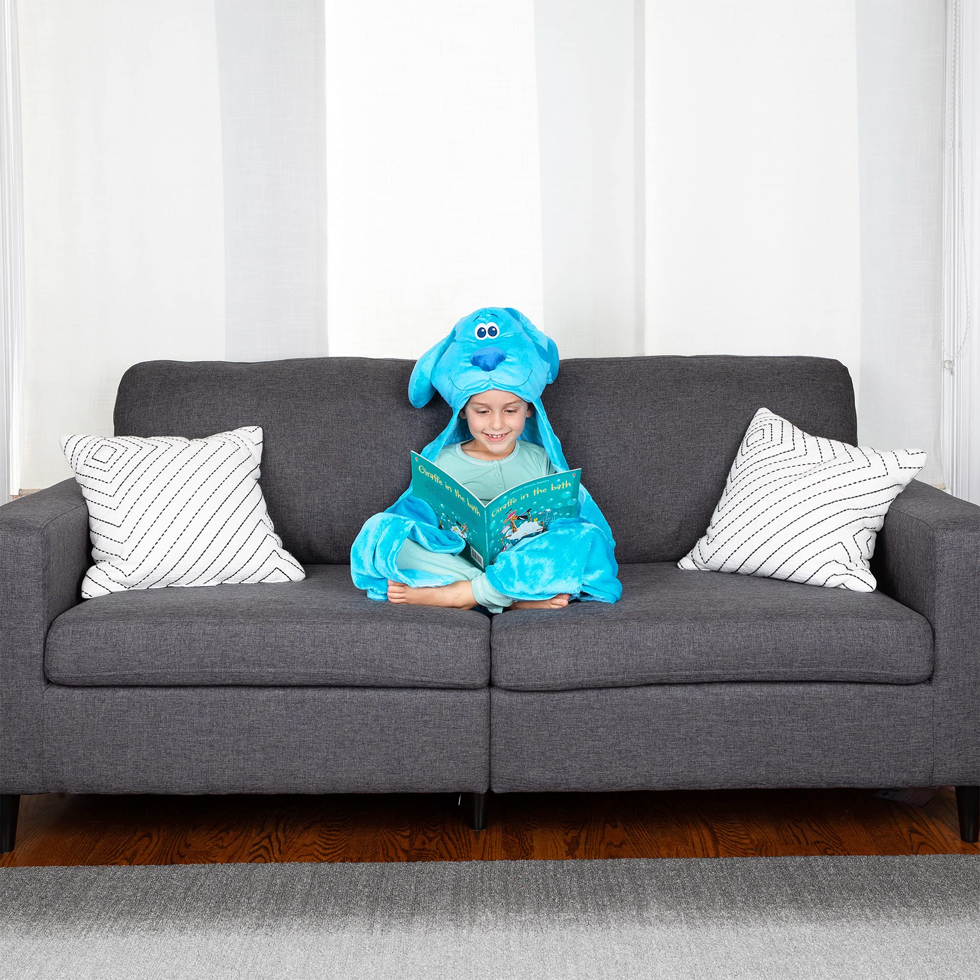 Franco Kids Bedding Super Soft and Cozy Wearable Hooded Throw, 30 in x 50 in, Blues Clues