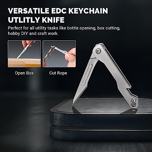 edcfans Pocket Knife For Men, Folding Scalpels Knife with 10pcs Surgical Replaceable Blades #11, EDC Utility Knives, Outdoor Edge Knives for Hunting, Skinning.