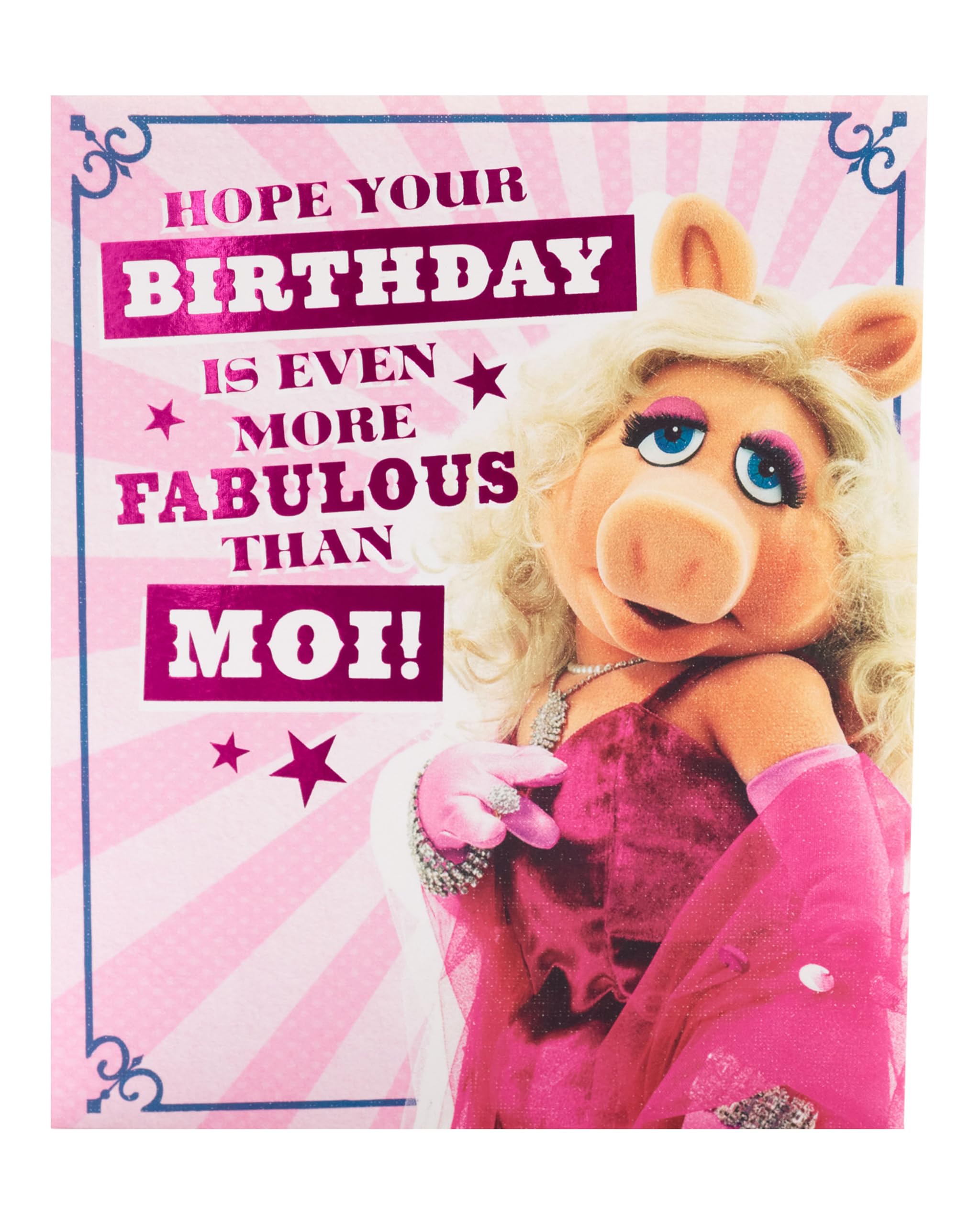 UK Greetings Disney The Muppets Birthday Card For Her/Female/Friend With Envelope - Miss Piggy Design