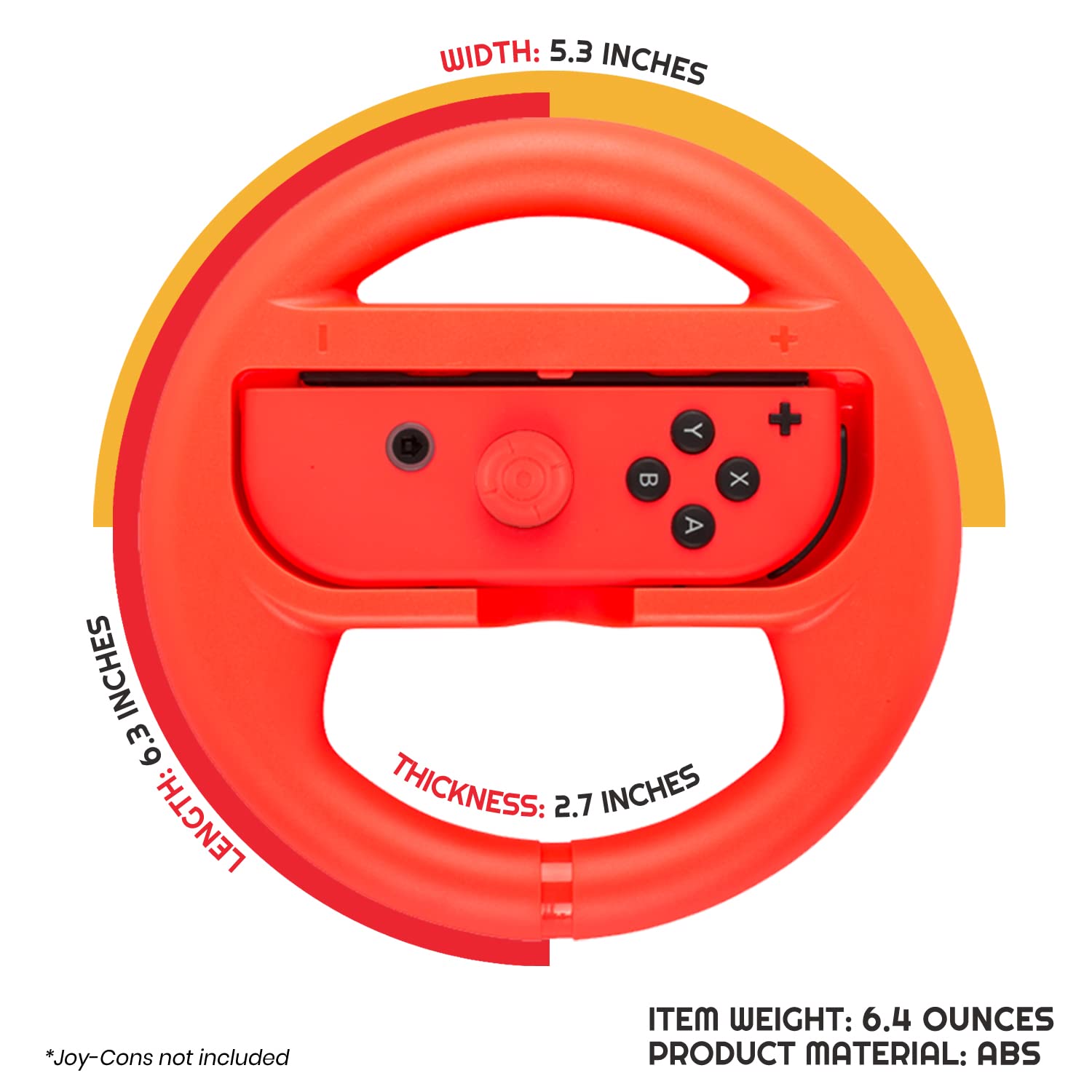 Switch Racing Wheel Controller Grip Compatible for Nintendo Switch and Nintendo OLED Games, switch wheels for mario kart, Mario kart 8 deluxe nintendo switch (4pcs)