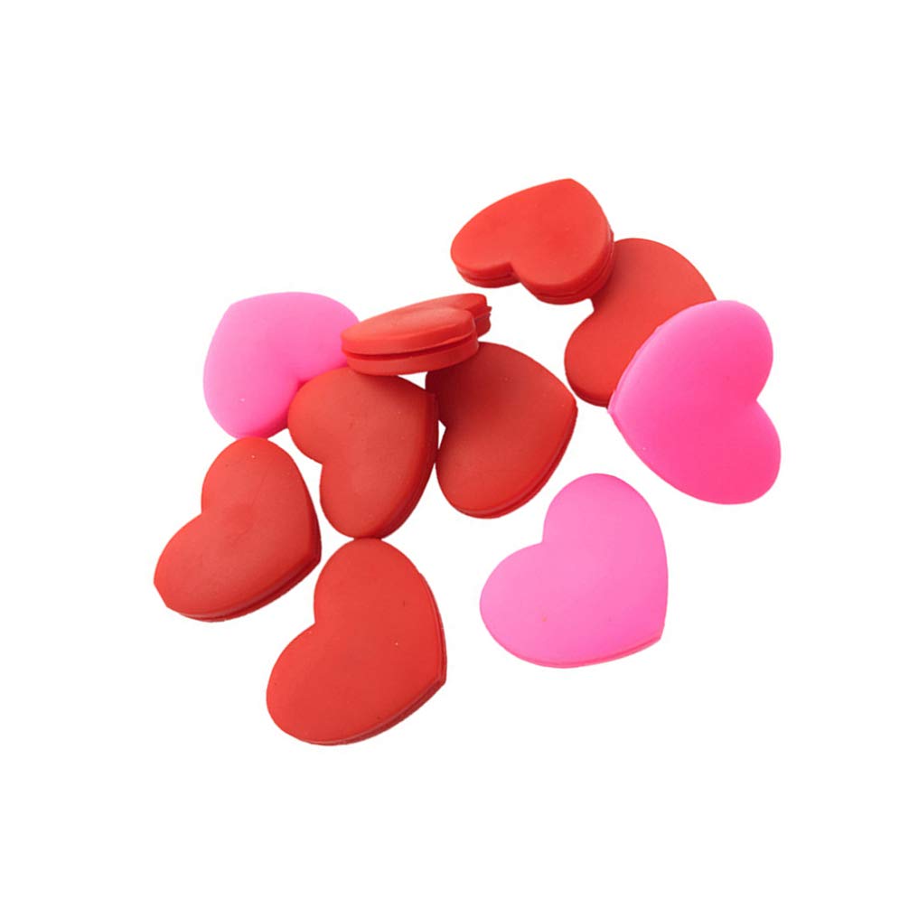 BESPORTBLE Tennis Racket Vibration Dampener Silicone String Shock Absorber Heart Shaped for Racquet Players Athletes Enthusiasts 10 Pcs (Red and Pink)