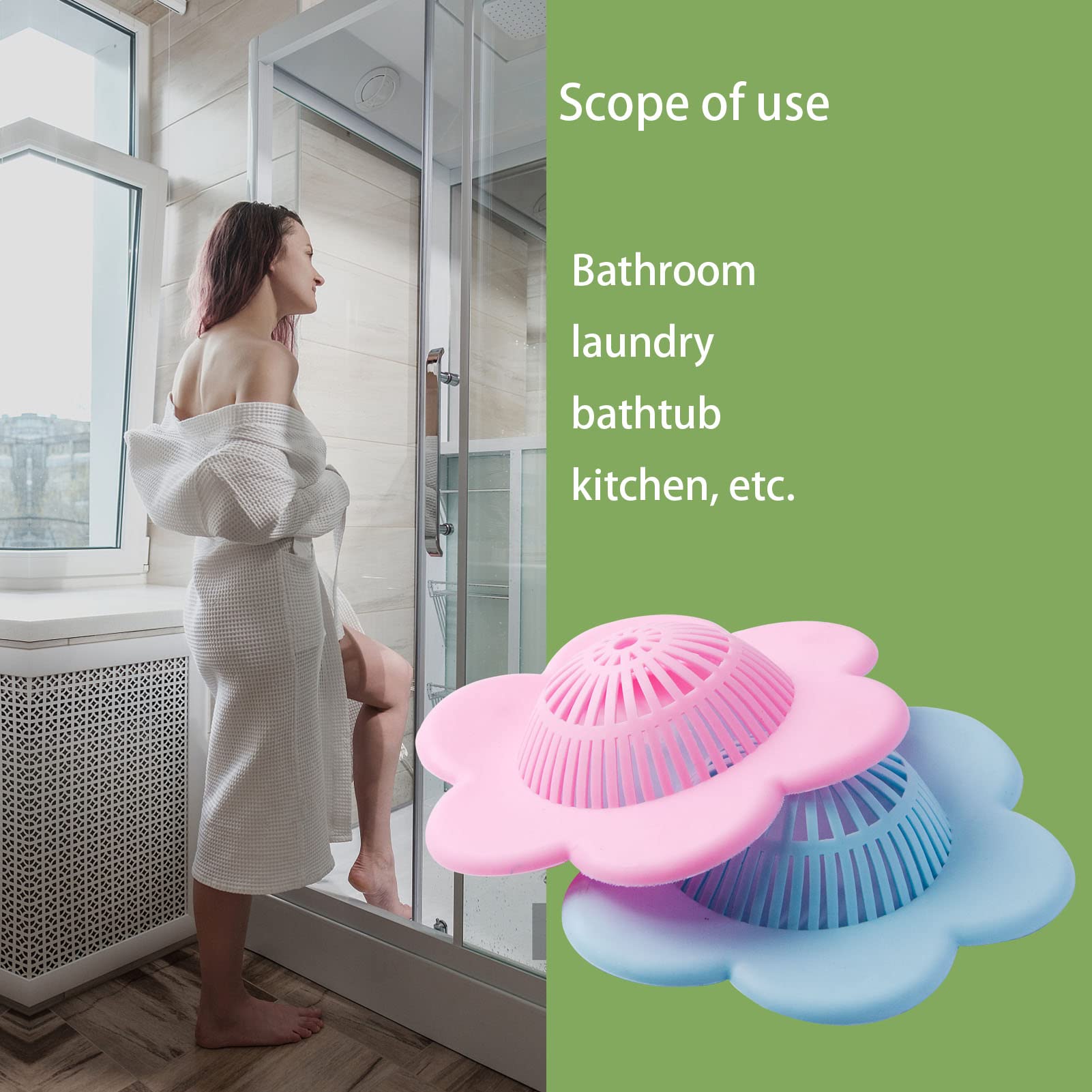 Shower Channel Hair Catcher,Drain Hair Catcher,Hair Plug for Shower Drain,Suitfor Bathroom,Bathtub,Kitchen 2 Pack