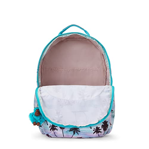 Kipling Women's Seoul Extra Large 17β Laptop Backpack, Durable, Roomy with Padded Shoulder Straps, School Bag, Shadow Palm PRT, 34.5''L x 45''H x 23''D