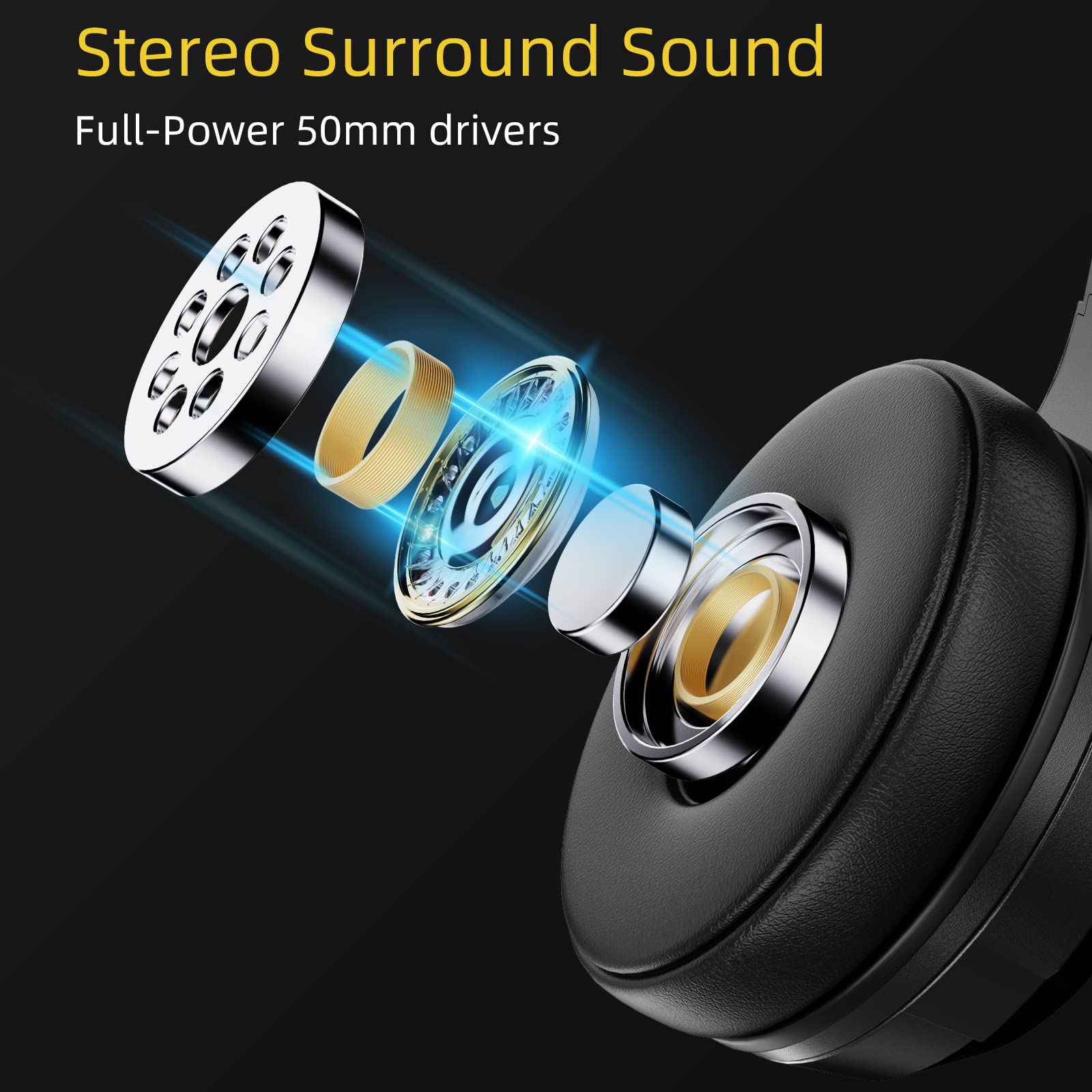 CHAFON E300 Gaming Headset with Noise Cancelling Microphone, Surround Sound Headphones for PS4 PC Xbox One PS5 Controller, Dynamic RGB Wired Headsets for Computer Laptop Mac Nintendo NES Games