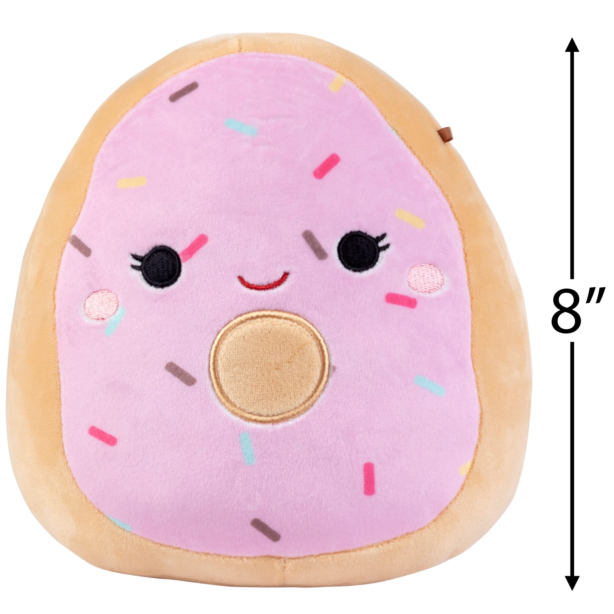 Squishmallows 8" Dabria The Donut - Official Kellytoy Plush - Soft and Squishy Food Stuffed Animal Toy - Great Gift for Kids