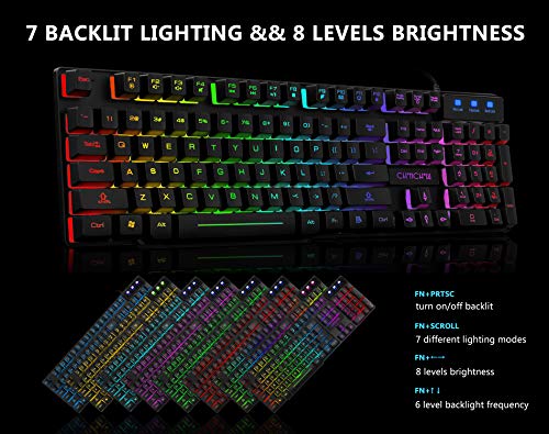 Gaming Keyboard Mouse and Headset with mic Combo USB Wired RGB Backlit Gamer Bundle Compatible with PC Windows 7/8/10/11 Xbox one PS4 PS5(Black)