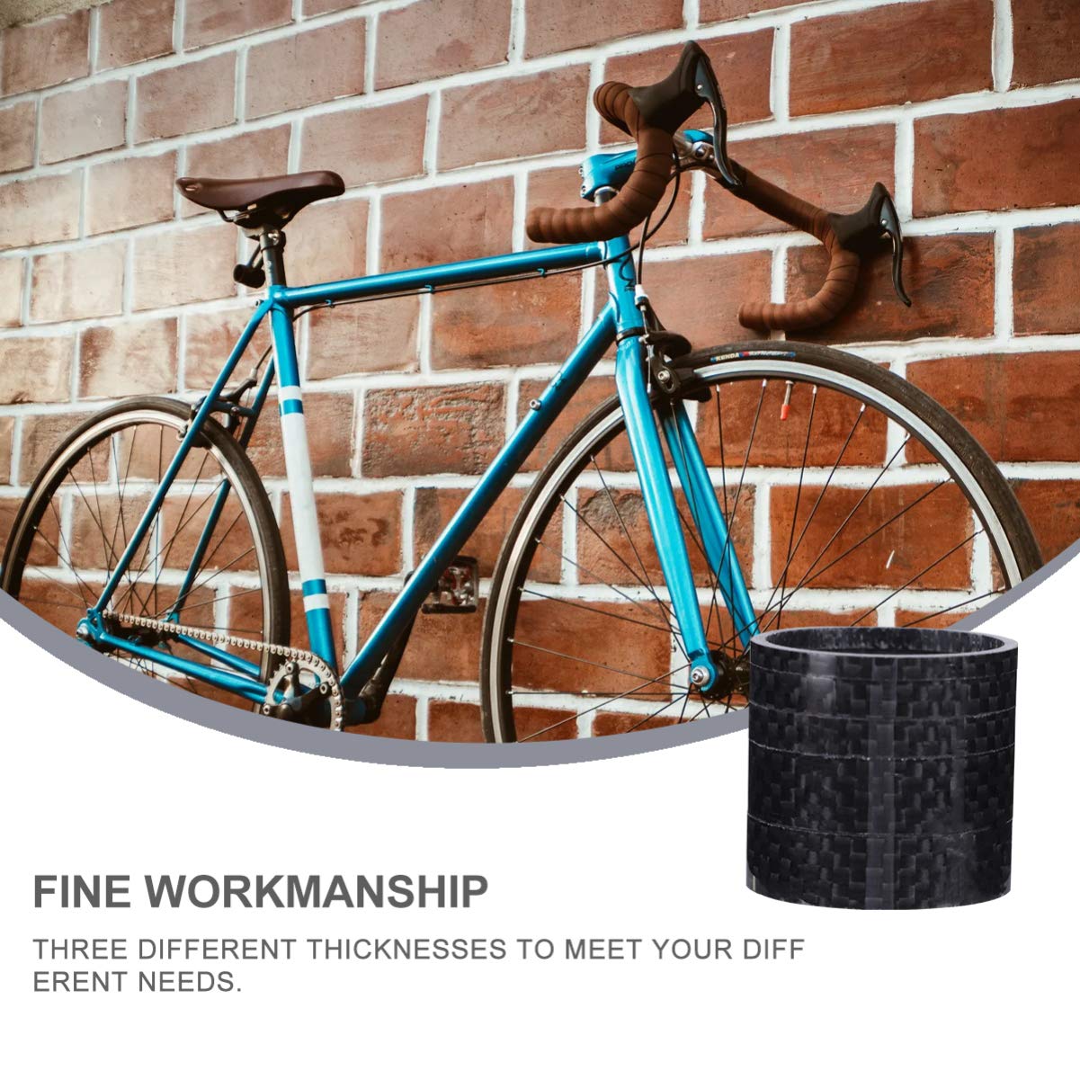 BESPORTBLE Wheel Spacers Carbon Fiber Spacers 1 Set Bicycle Carbon Fiber Front Fork Spacers Wheel Single Handlebar Spacers Stem Headset Spacers