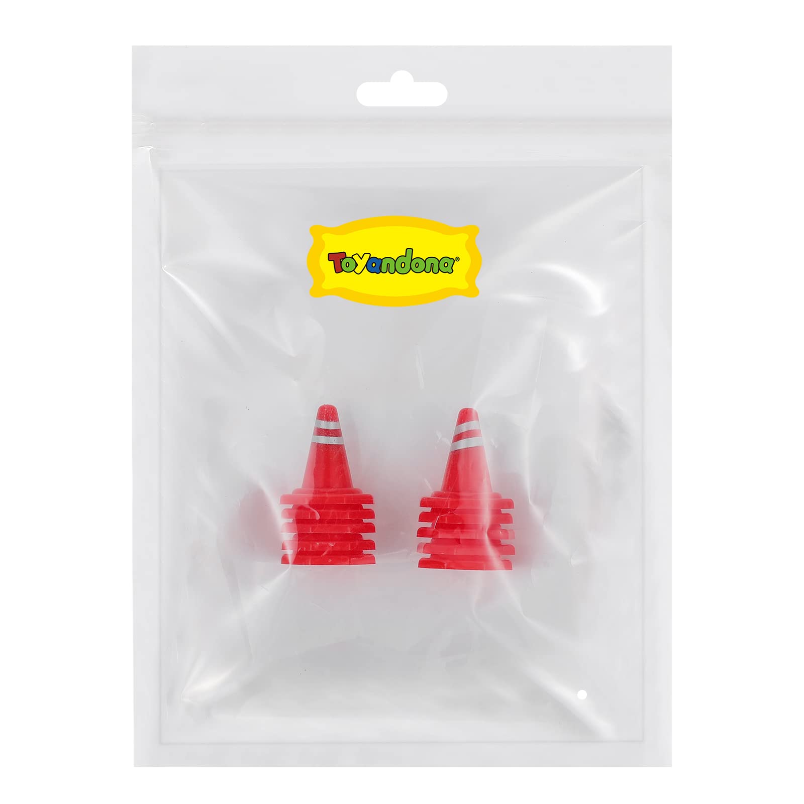 TOYANDONA 10Pcs Mini Traffic Cones Plastic Traffic Cones Mini Road Parking Signs Roadblock Toy for Construction Theme Party Favors