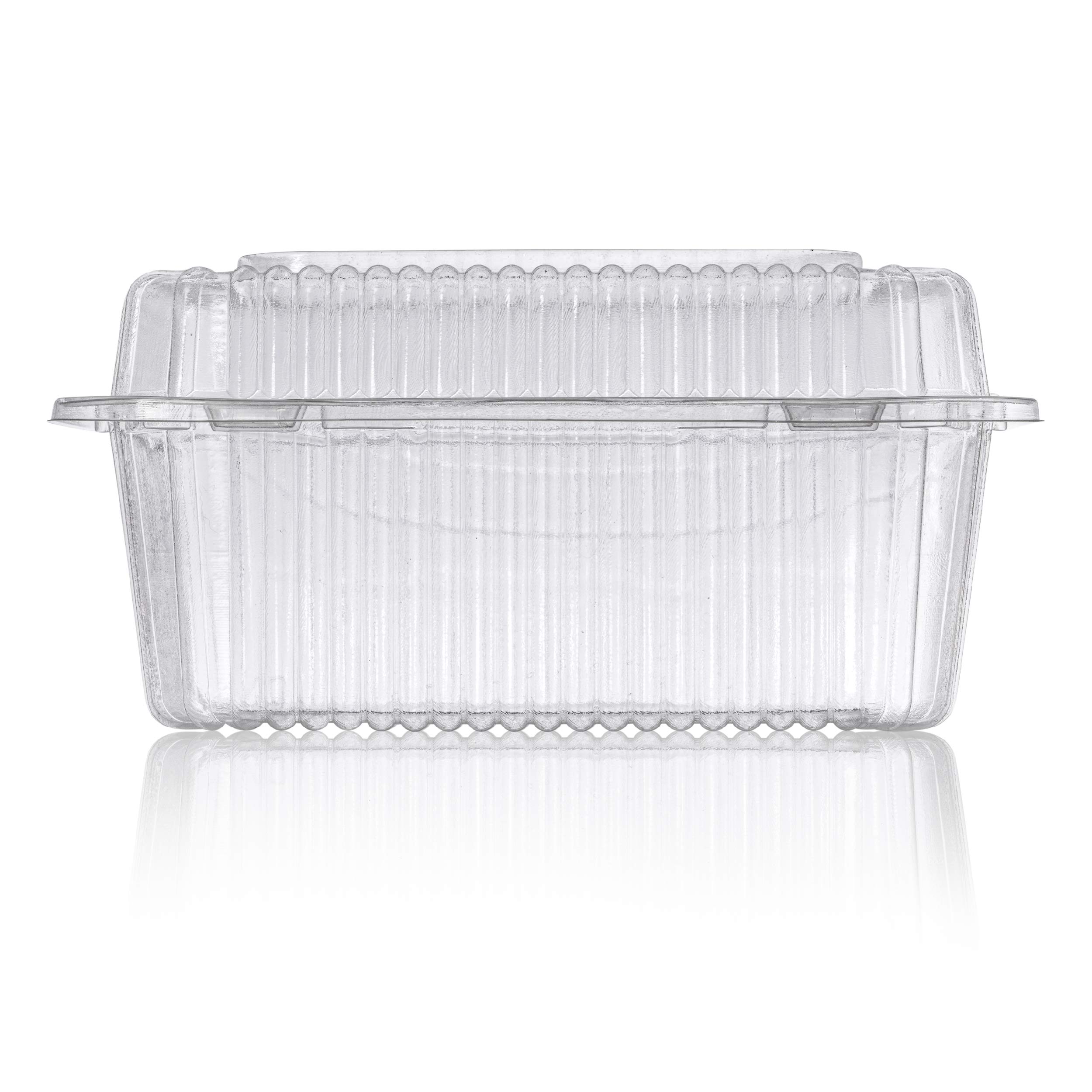 Clear Plastic Hinged Food containers - Sturdy Disposable Bakery Lid Cookie Container Boxes - 7βx 6βx3.5β (40)