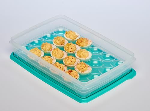 Buddeez [Made in USA] Deviled Egg Carrier with Lid | Deviled Egg Tray with Lid | Deviled Egg Container(s) are Stackable and hold 24-Eggs