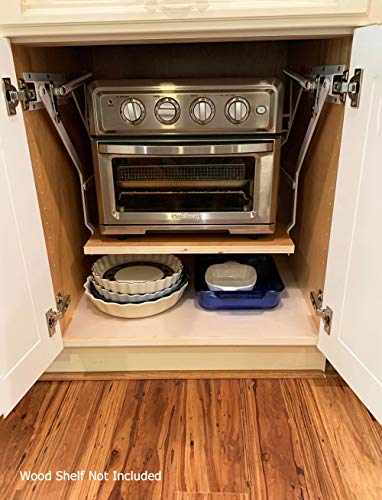 Wood Technology Kitchen Appliance Lift, White, with Self-locking Spring Mechanism for Heavy Appliance Storage and Space Savings