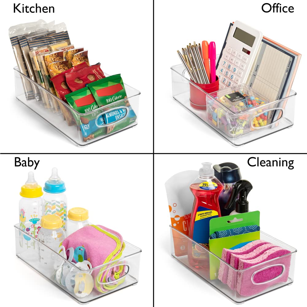 ClearSpace Plastic Storage Bins β Perfect Kitchen Organization or Pantry Storage β Fridge Organizer, Pantry Organization and Storage Bins, Cabinet Organizers
