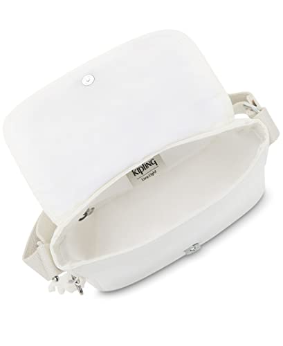 Kipling womens WomenÂ’s Sabian Bag, Lightweight Everyday Purse, Nylon Shoulder Crossbody Mini Bag, New Alabaster, 7.75 L x 5.75 H 3.25 D US