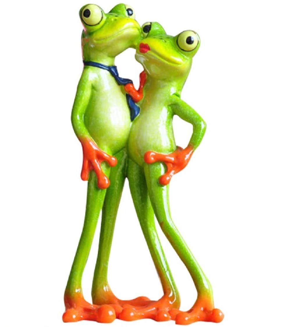 Modern Crafts Resin Frog Decoration Ornaments Living Room TV Cabinet Decoration Fun Decompression Ornaments for Home Office Desk Decoration (Kiss Frog)