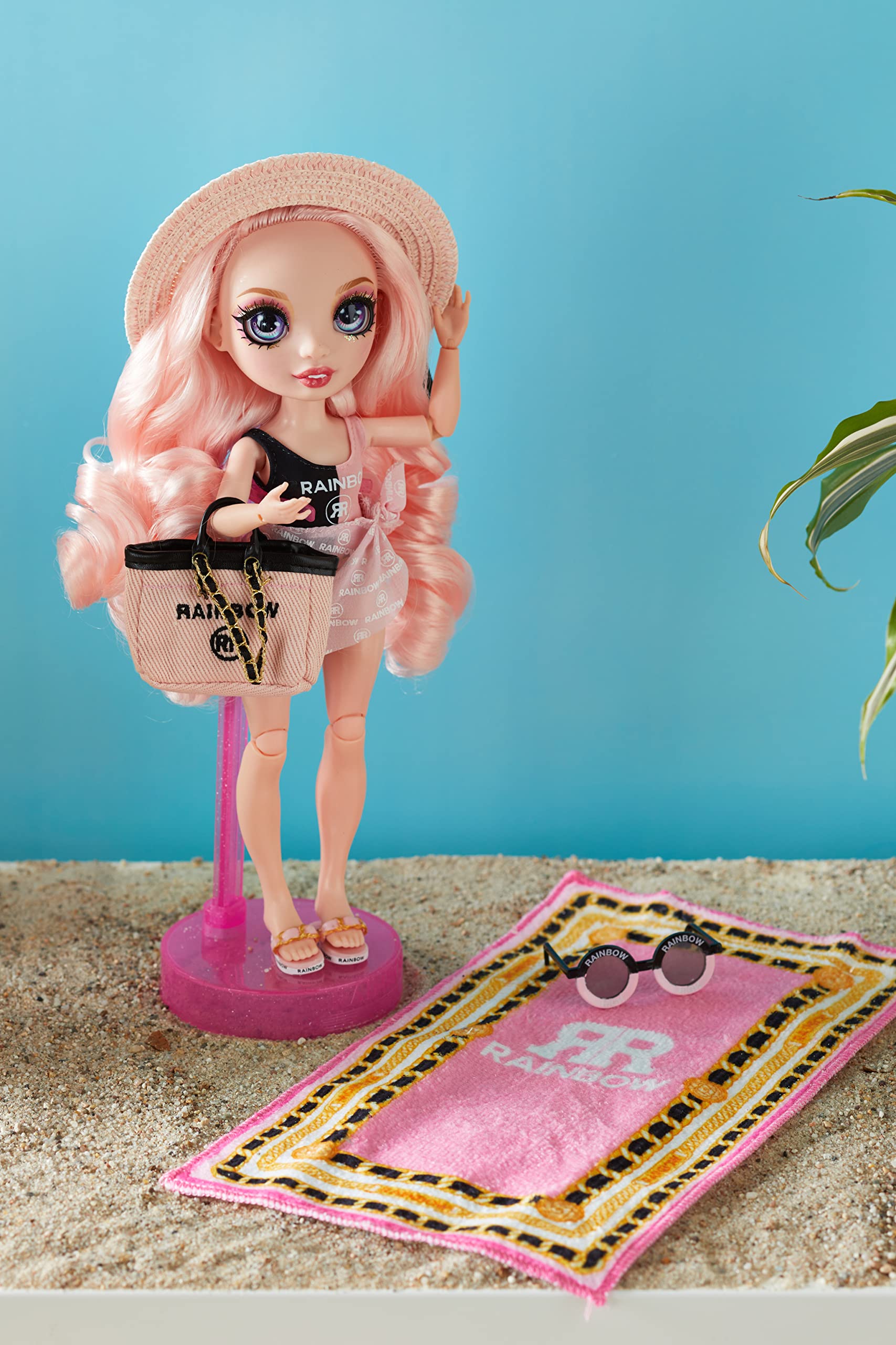 Rainbow High Pacific Coast Bella Parker- Pink Fashion Doll with 2 Designer Outfits, Pool Accessories Playset, Interchangeable Legs, Toys for Kids, Great Gift for Ages 6-12+ Years
