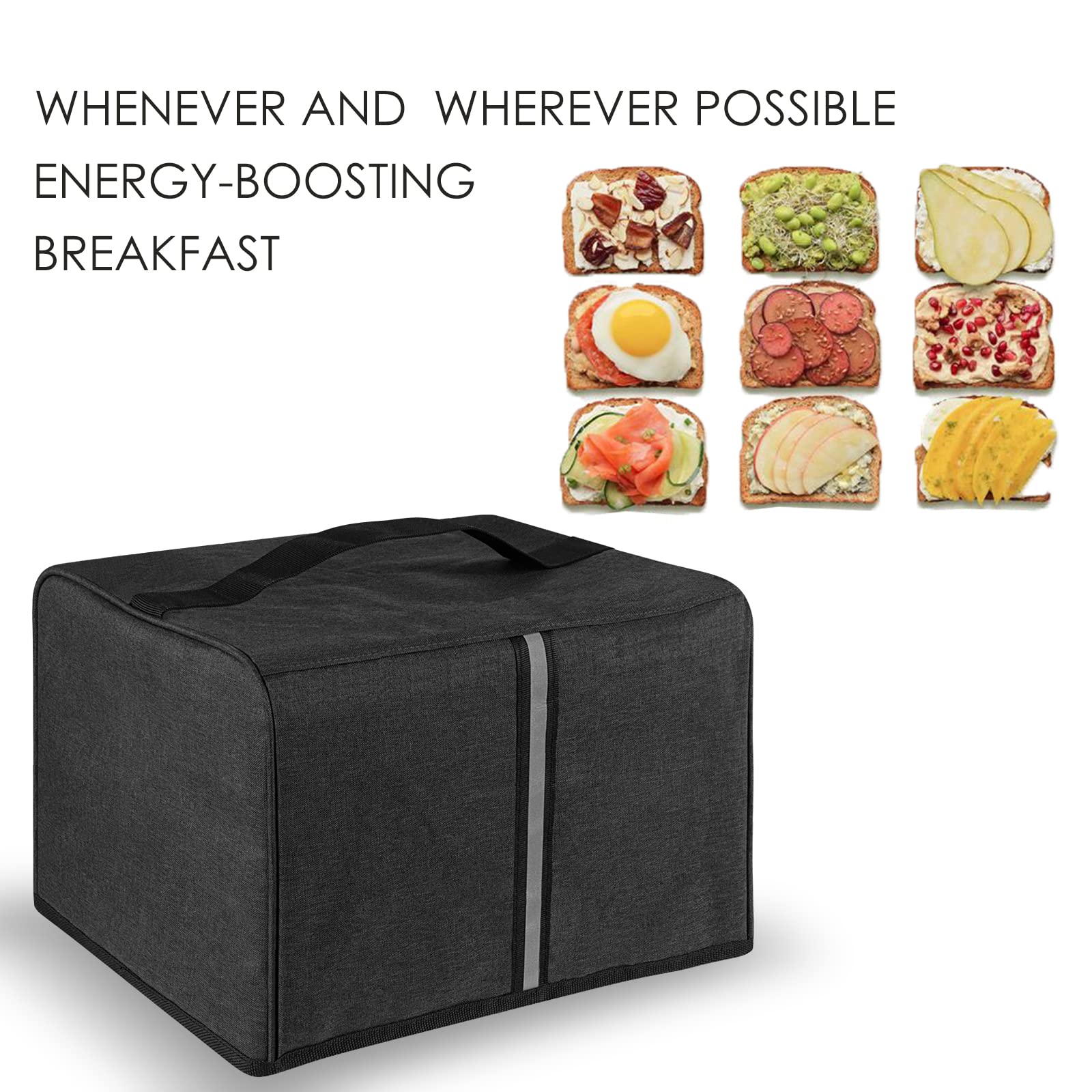Kingshion Toaster Cover Compatible with Most 4-slice Toasters, Toaster Cover Storage for Most 4-slice Toasters, Washable and Dust Protection (Dark Grey)