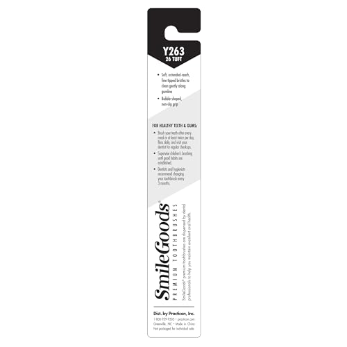 SmileGoods Y263 Child Toothbrush, 26 Tuft, Bubble Grip, Individually Packaged Toothbrushes, Assorted Colors, Bulk Pack of 72