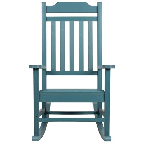 Flash Furniture Winston All-Weather Poly Resin Rocking Chair in Teal