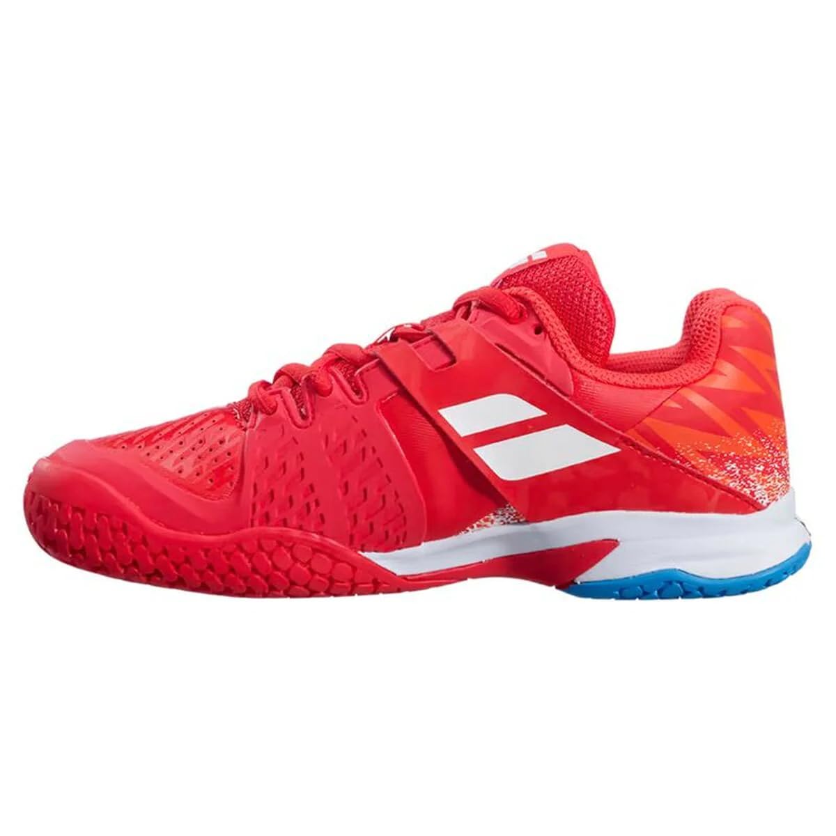 Babolat Junior Propulse All Court Kids' Tennis Shoes, Cherry Tomato White (US Size 3)