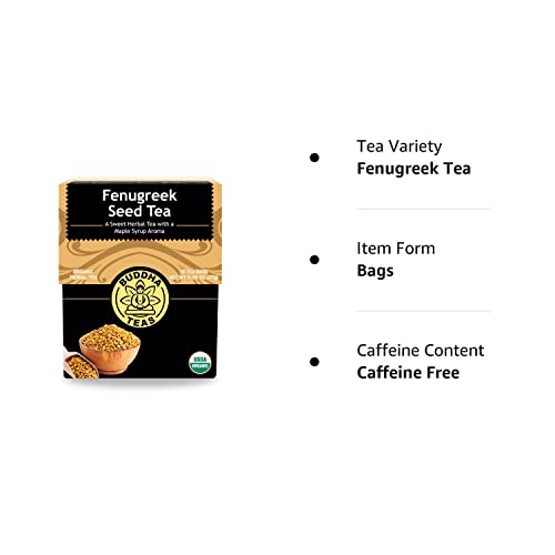 Buddha Teas Organic Fenugreek Seed Tea - OU Kosher, USDA Organic, CCOF Organic, 18 Bleach-Free Tea Bags