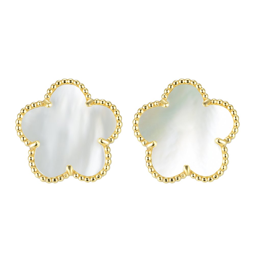 BIJOUX BOBBI [Gift Packaging Mother of Pearl Fashion Collection Jewelries (A3542EGM GOLD 18MM MOP)