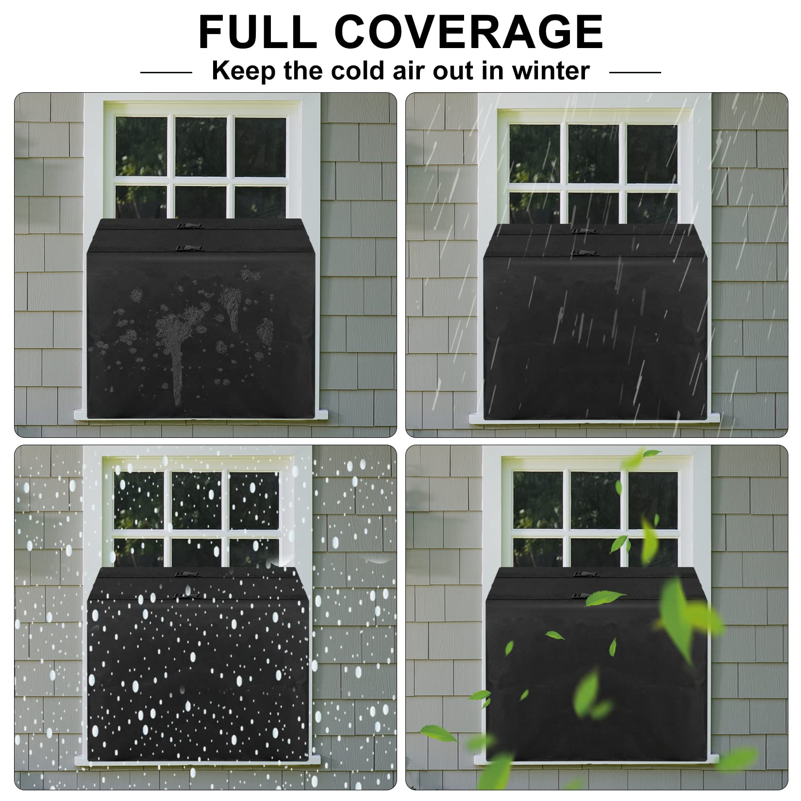 Rohuis Window Unit AC Cover for Winter Outdoor, Air Conditioner Covers for Window Unit Outside, 21.5W x 15H x 16D inches