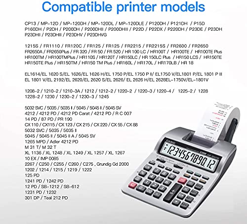 IR-40T Ink Roller, Black and Red Compatible with Canon P23-DH V Calculator, Casio HR-100TM, HR-150TM (6 Pack)