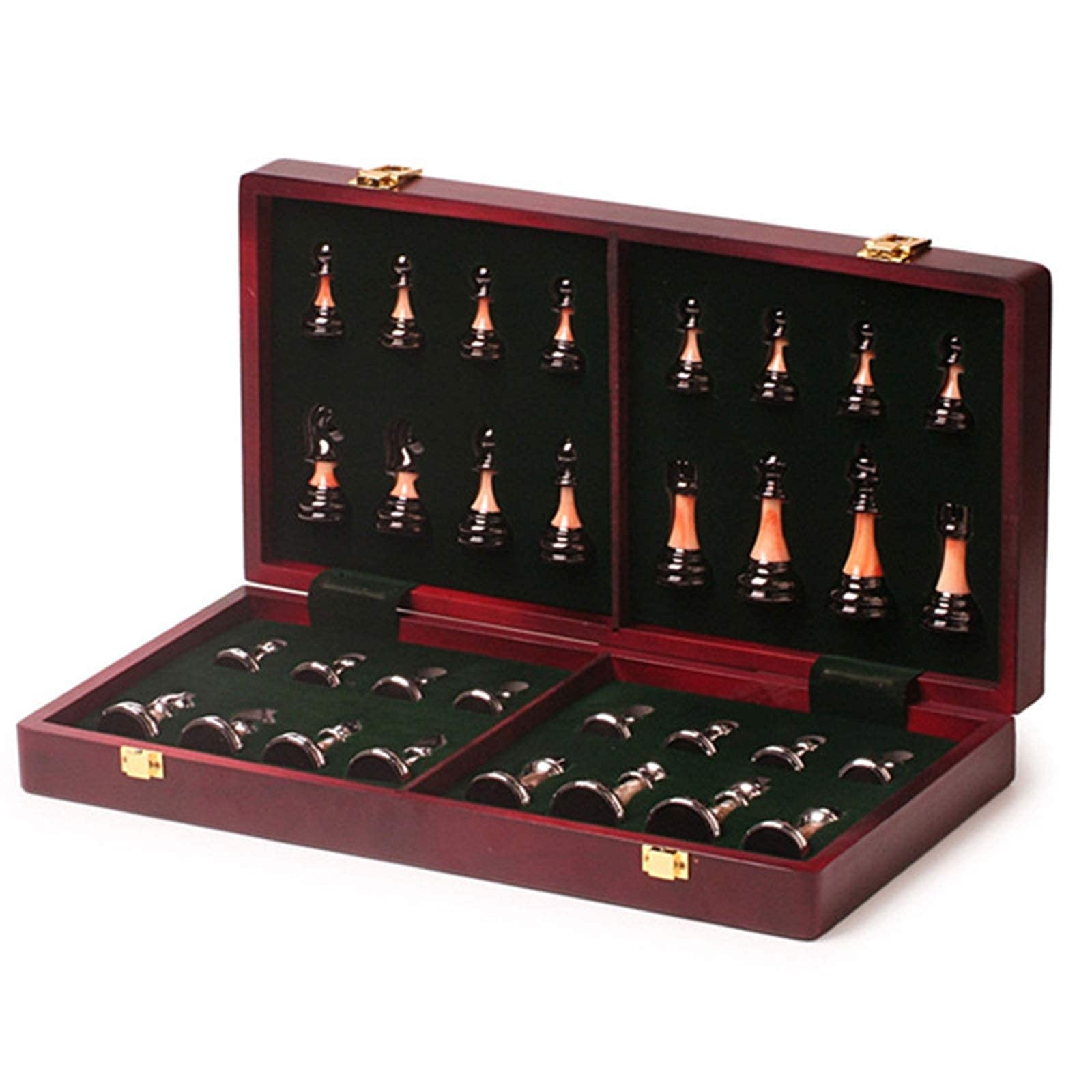 Chess Set High-Grade Gift International Travel Chess Game Mold Folding Wooden Chessboard and Chess Pieces Chessman Casua (Wood 30 * 30)