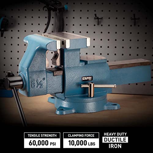Capri Tools 8 in. Reversible Bench Vise, 8 in. Jaw Width, 8.3 in. & 12.2 in. Jaw Opening