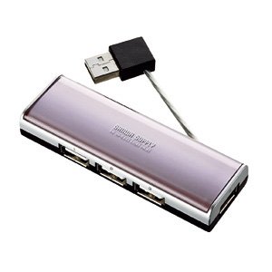 Sanwa Supply USB-HUB236P USB 2.0 Hub, Pink