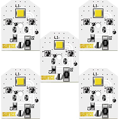 Gurtice New Upgraded 5 Pack WR55X11132 WR55X25754 LED Light for GE Refrigerator Replace WR55X30602 WR55X26486 PS4704284 3033142 EAP12172918 AP6261806
