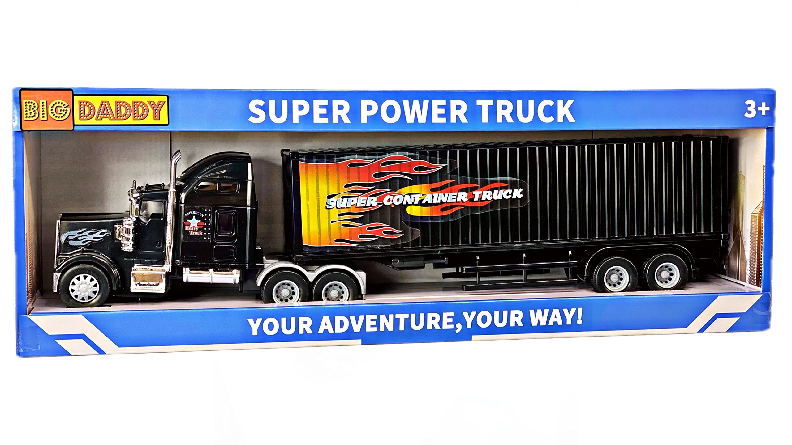 Big-Daddy Heavy Duty Tractor Trailer Cargo Transporter with Remote-Controlled Cargo Hold