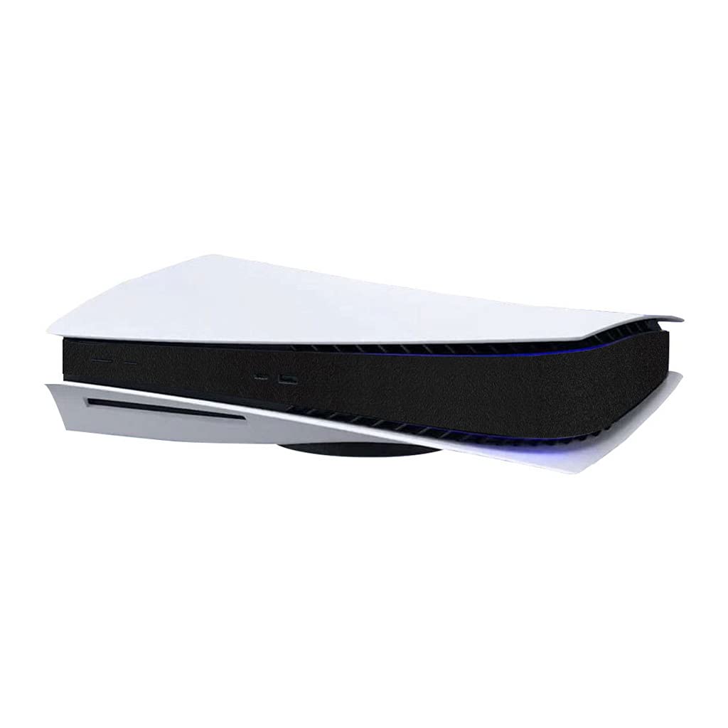 S-YUWEN Side Strip Sticker Protective Film Compatible with PS5, Skin Sticker Decoration Carbon Fiber Frosting Sticker Console Digital Disk Protector Faceplate Shell Compatible with PS5, White