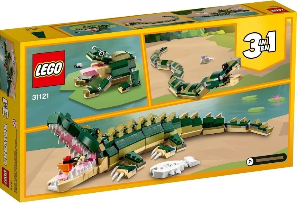 LEGO Creator 3-in-1 Crocodile 31121 Building Toy Featuring Wild Animal Toys (454 Pieces)