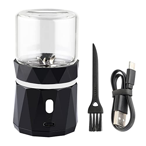 Upgraded Electric Herb Grinder, Spice Herb Grinder Electric Crusher Grinder With Mini Size 2inx3.5in 1.7oz/50ml Glass Jar Herb Jar Portable Herb Grinder Rechargeable Mini Automatic Herb Grinder