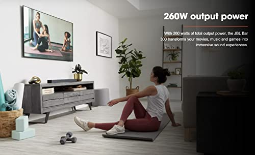 JBL BAR-300 5.0ch Soundbar with MultiBeam Sound and Dolby Atmos with an Additional 1 Year Coverage by Epic Protect (2023)