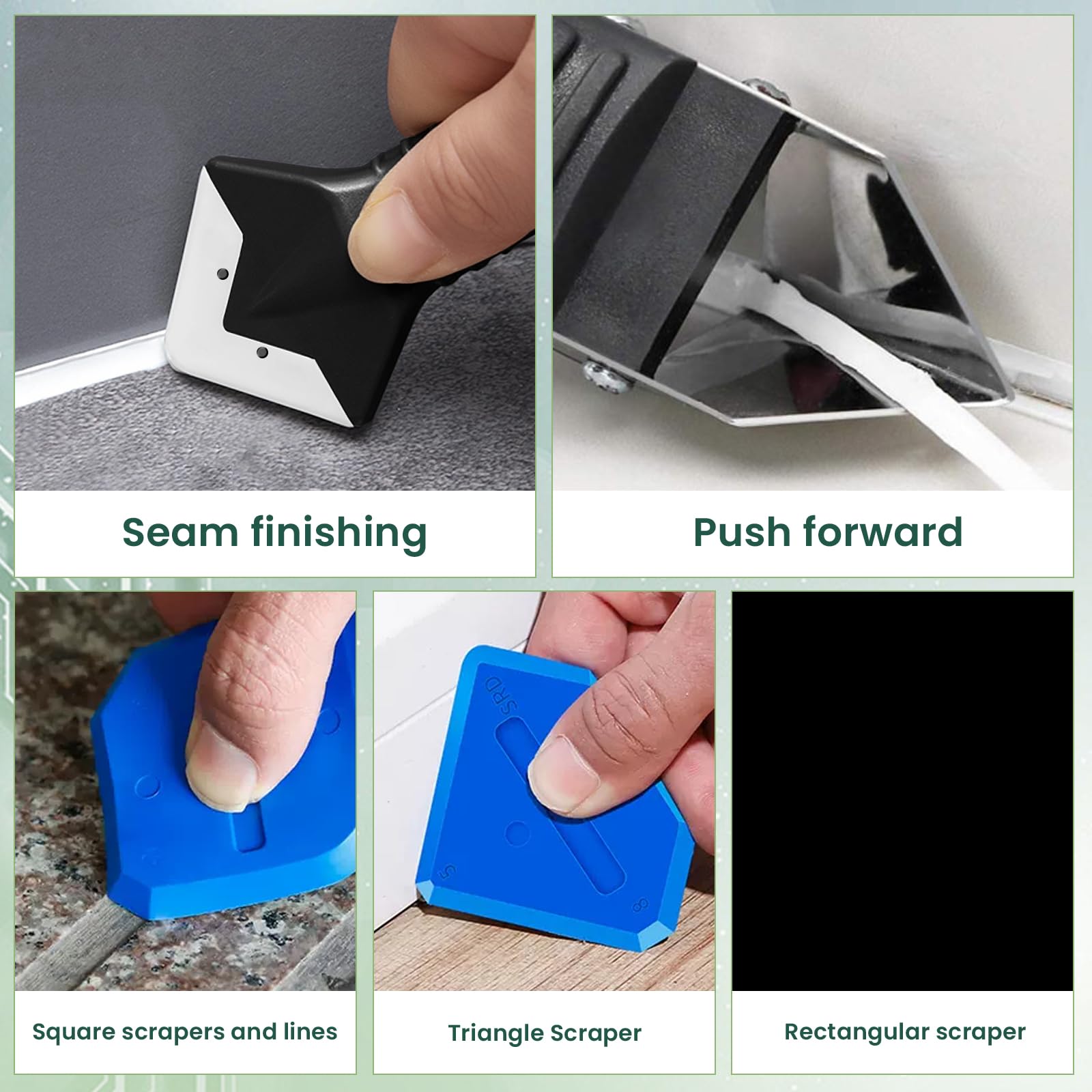 Caulking tool caulk remover grout removal tool caulk tool with 3 glass glue corner scrapers - caulk remover tool 3 in 1 caulking finishing tools caulk tool