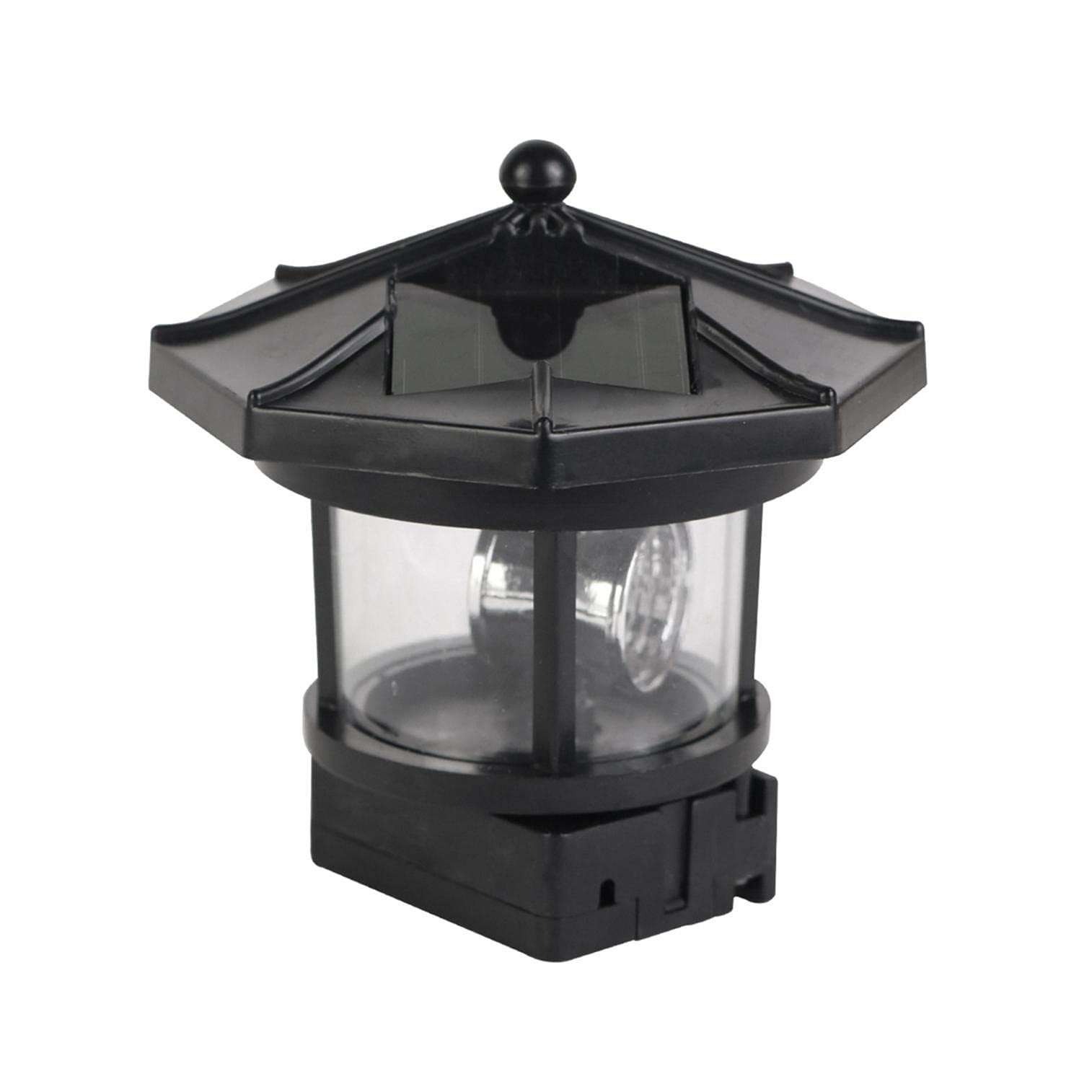 Rotatable Outdoor Solar Powered Light, YeLukk 360 Degree Rotating Miniature Garden Led Light Towers,Waterproof Lighthouse Yard Decor,Metal Lamp for Home/Courtyards/Lawns/Balconies Porch Decor